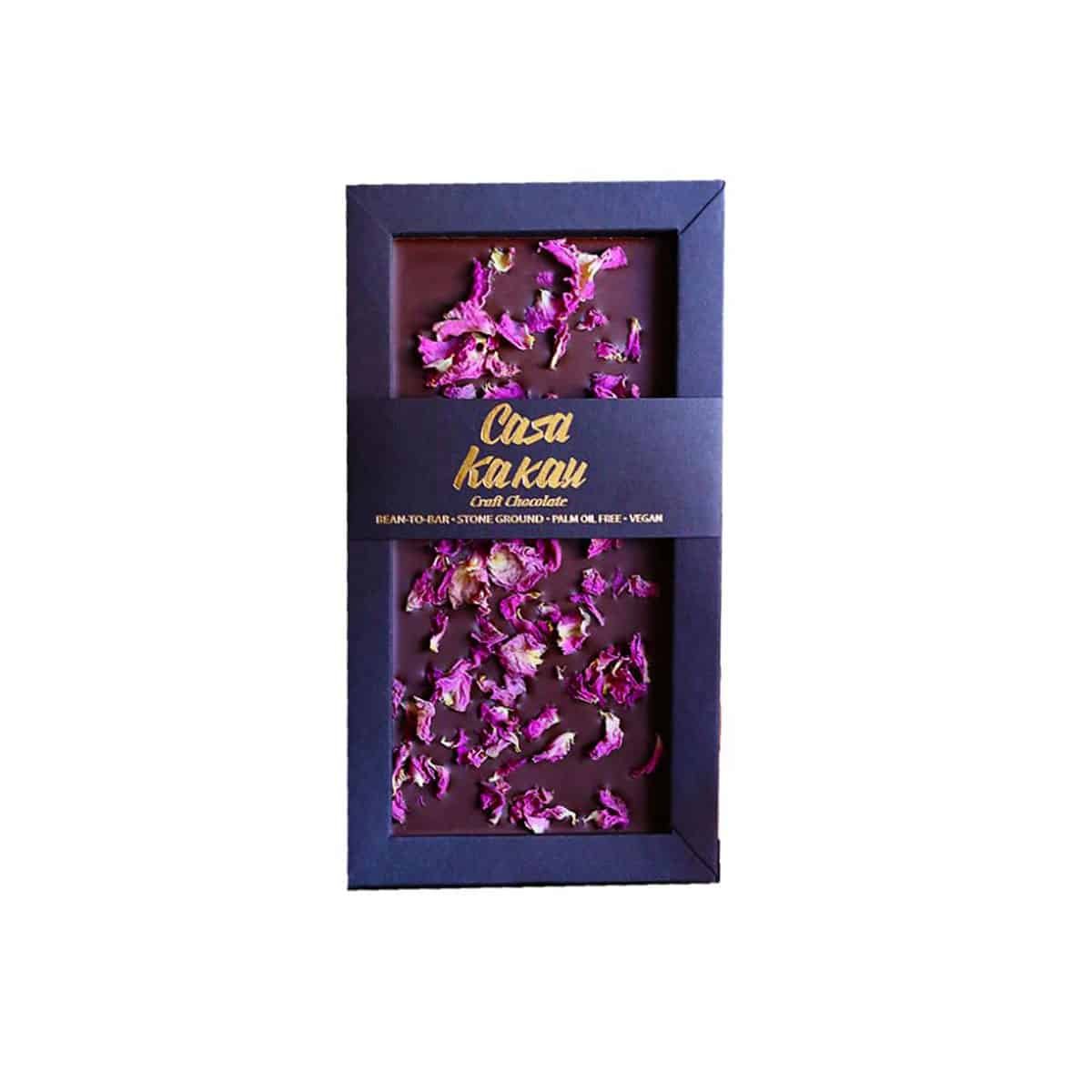 Dark Chocolate with Bulgarian Rose Petals